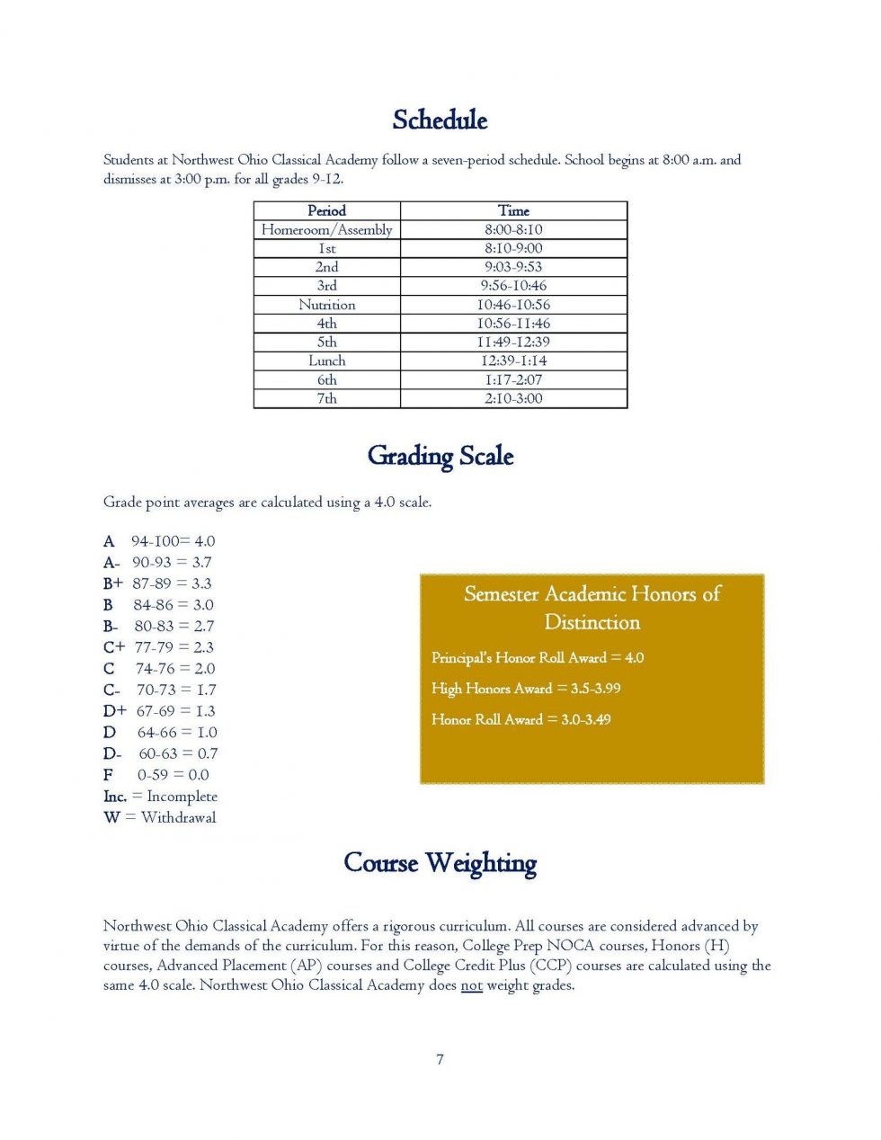 High School Course Catalog | NOCA