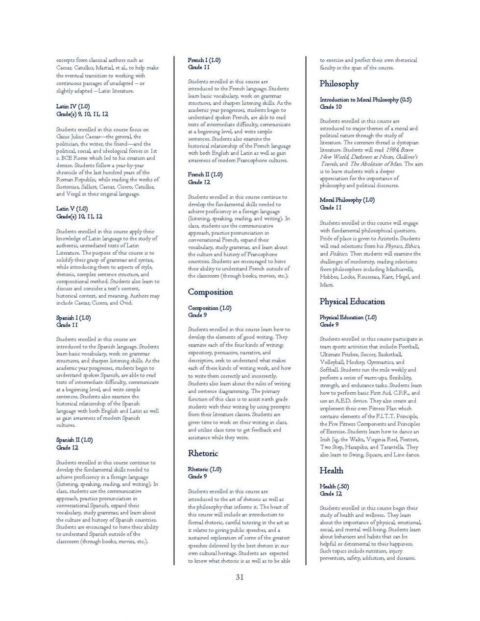 High School Course Catalog | NOCA